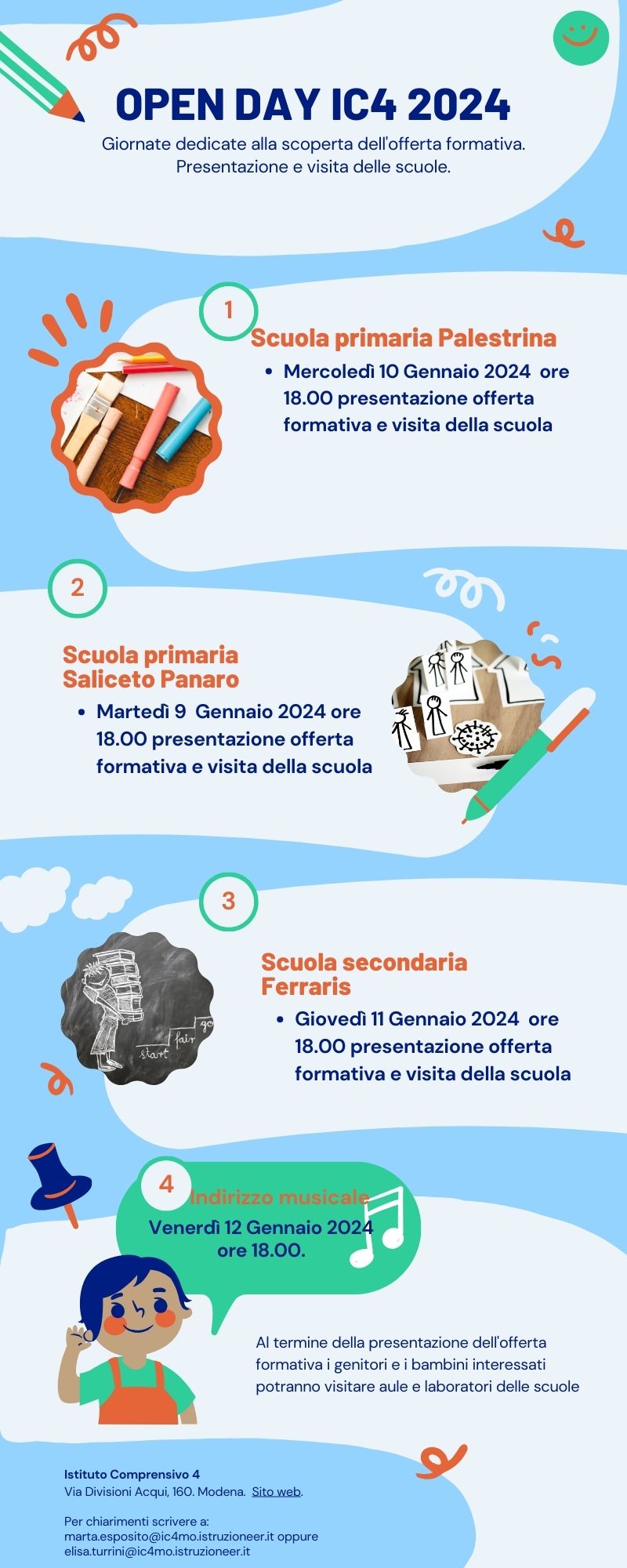 IC4 OPEN DAY 2024: CALENDARIO DEGLI OPEN DAY PLESSI IC4 - Istituto Comprensivo 4 Modena